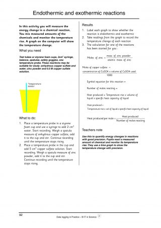 endothermic & exothermic reactions - Roger Frost: science, sensors and ...