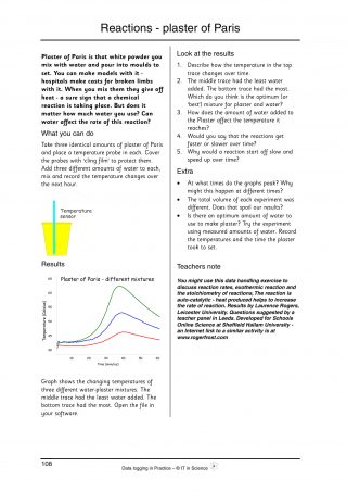 exothermic reaction - plaster of Paris - Roger Frost: science, sensors ...