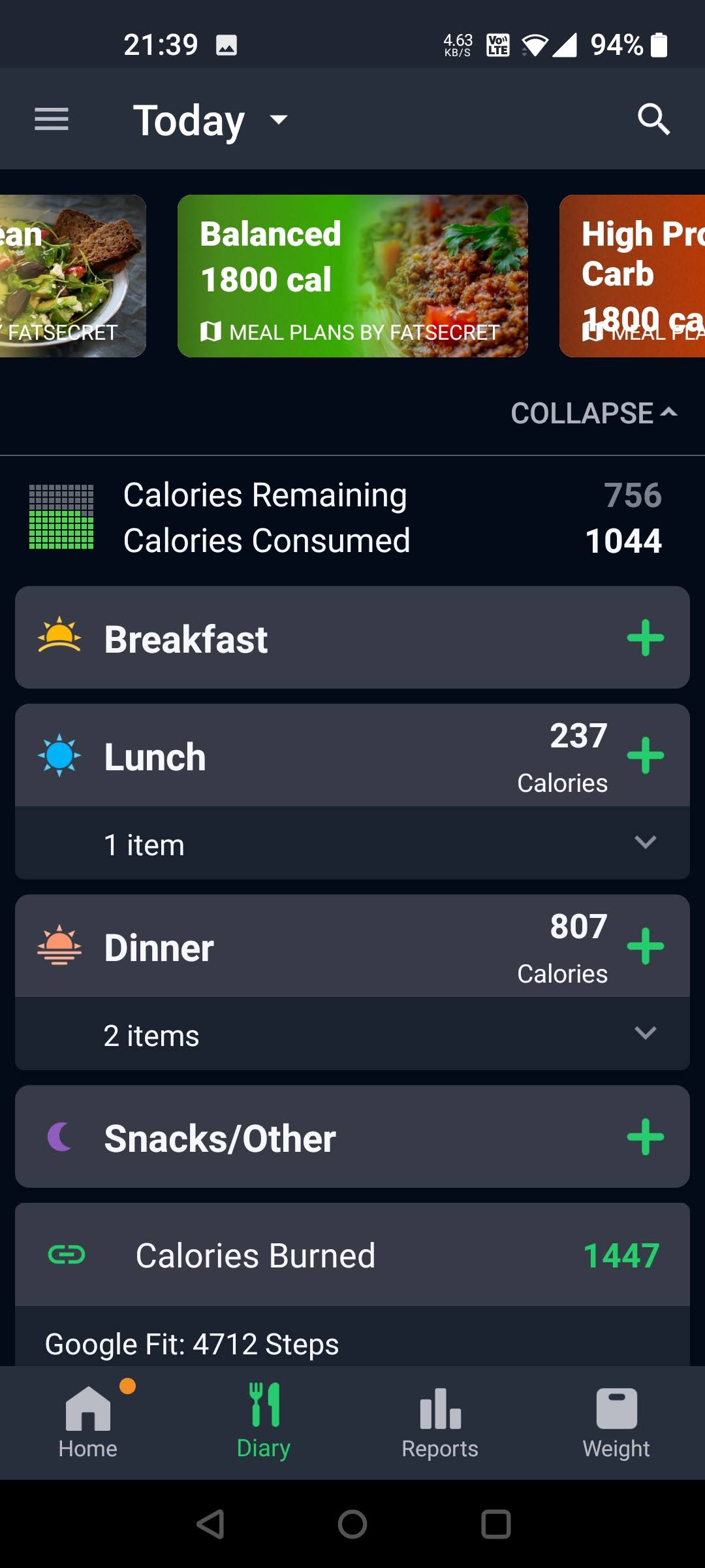the Google Fit app helps record walking tracks, sleep, weight, bike ...