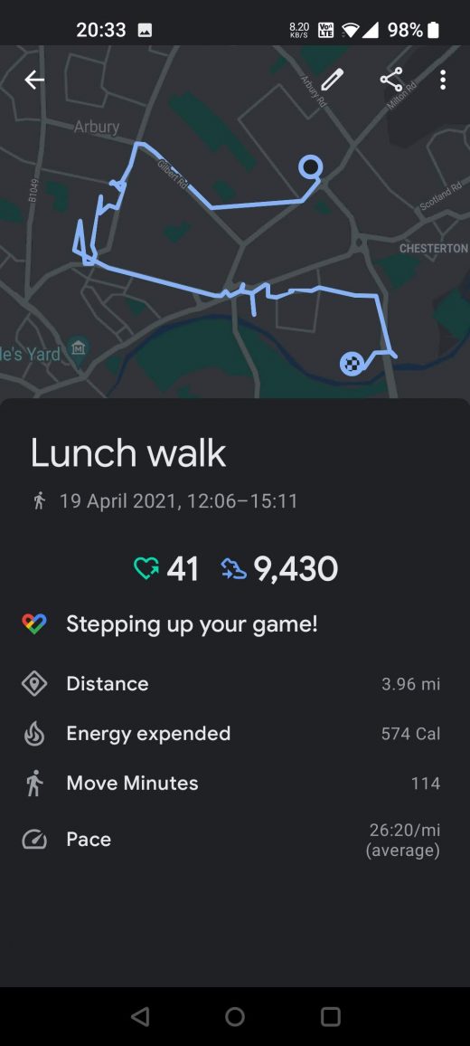 the Google Fit app helps record walking tracks, sleep, weight, bike ...