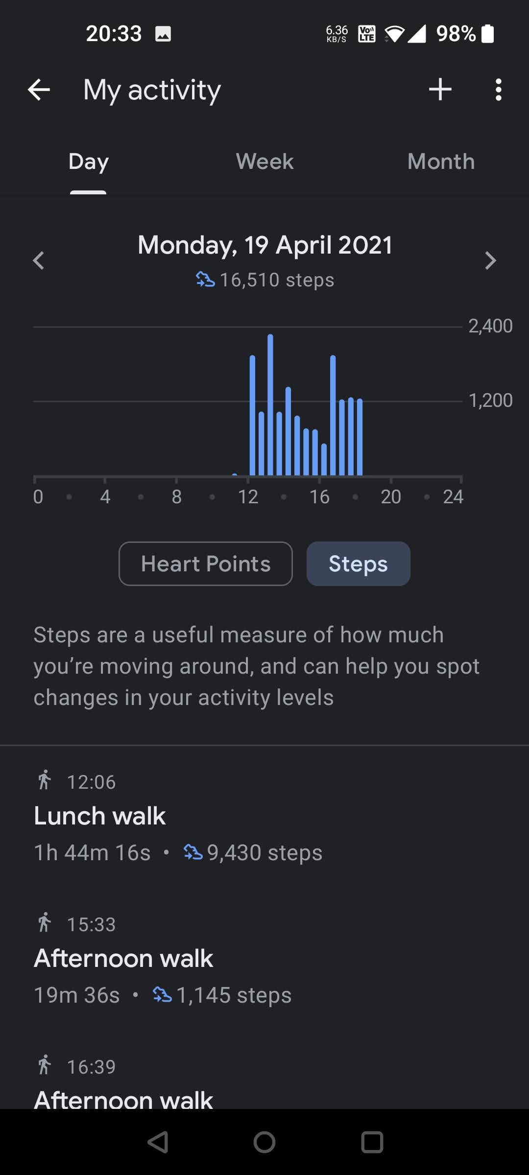 the Google Fit app helps record walking tracks, sleep, weight, bike ...