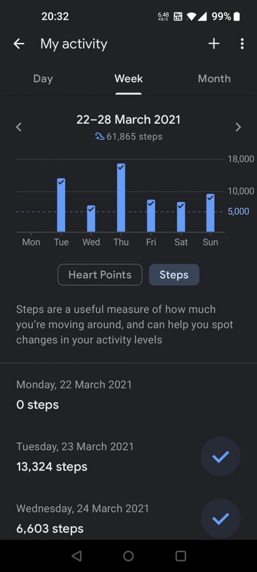 the Google Fit app helps record walking tracks, sleep, weight, bike ...