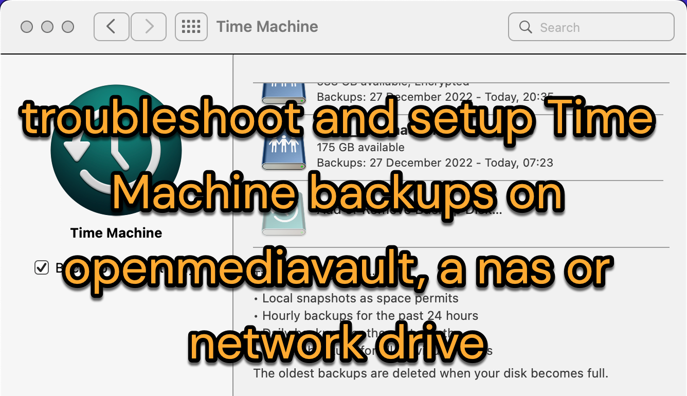 Set up or fix Time Machine on OMV or NAS - Roger Frost's blog