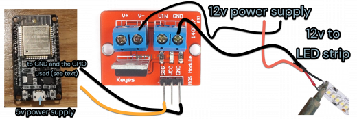 automated fade up dimmer for analogue LED Strips - using a MOSFET and ...