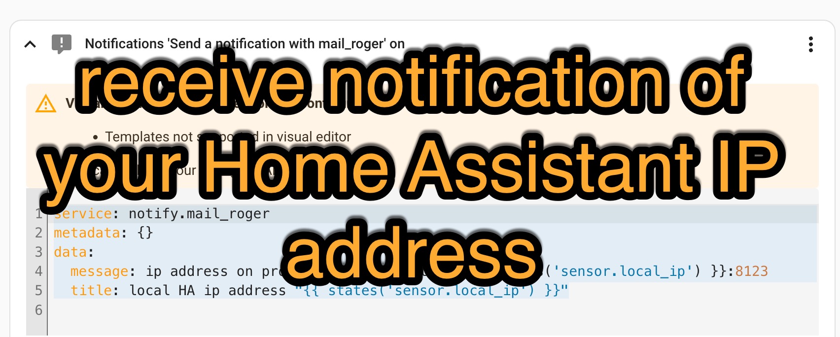 receive a notification of your Home Assistant IP address - Roger Frost ...